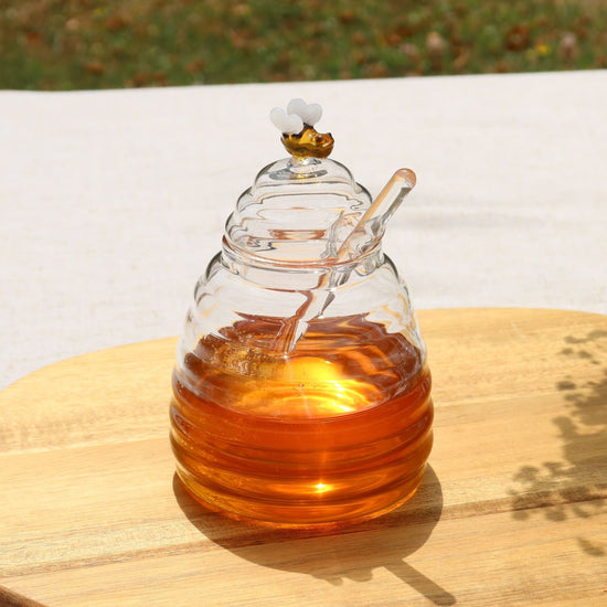 Glass Honey Jar with Dipper – MYLEE London