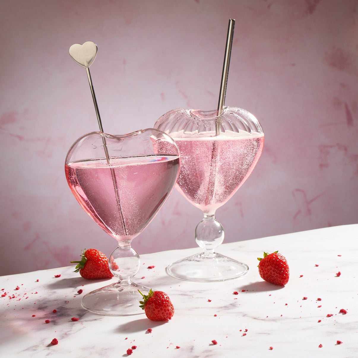 Heart Shaped Cocktail Glass with Free Personalised Straw – MYLEE London
