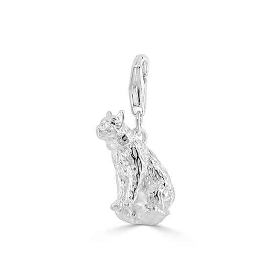 Long-Haired Cat Silver Charm – MYLEE London
