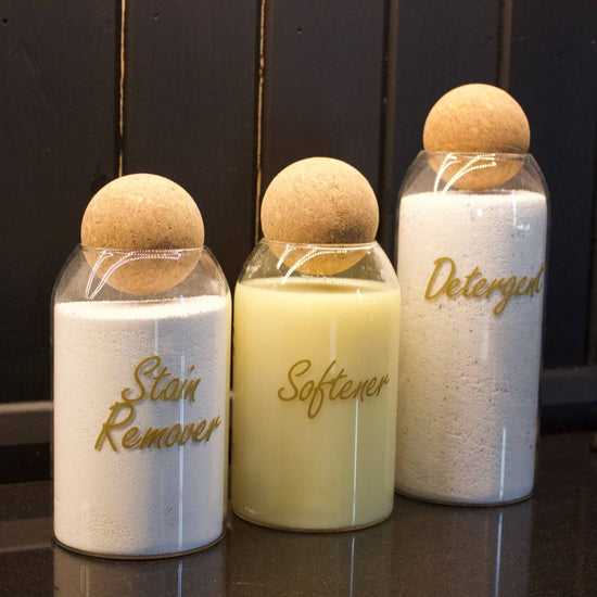 Personalised Glass Storage Jars with Cork Stopper – MYLEE London