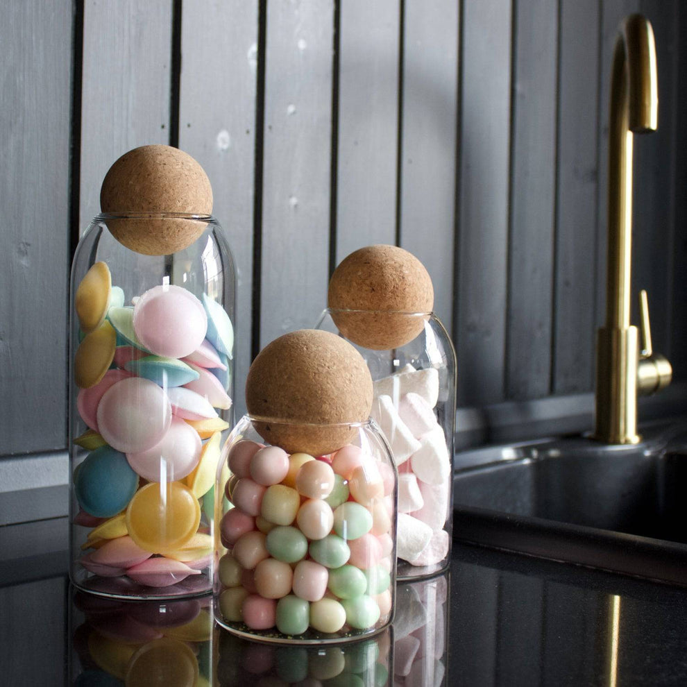 Personalised Glass Storage Jars with Cork Stopper – MYLEE London