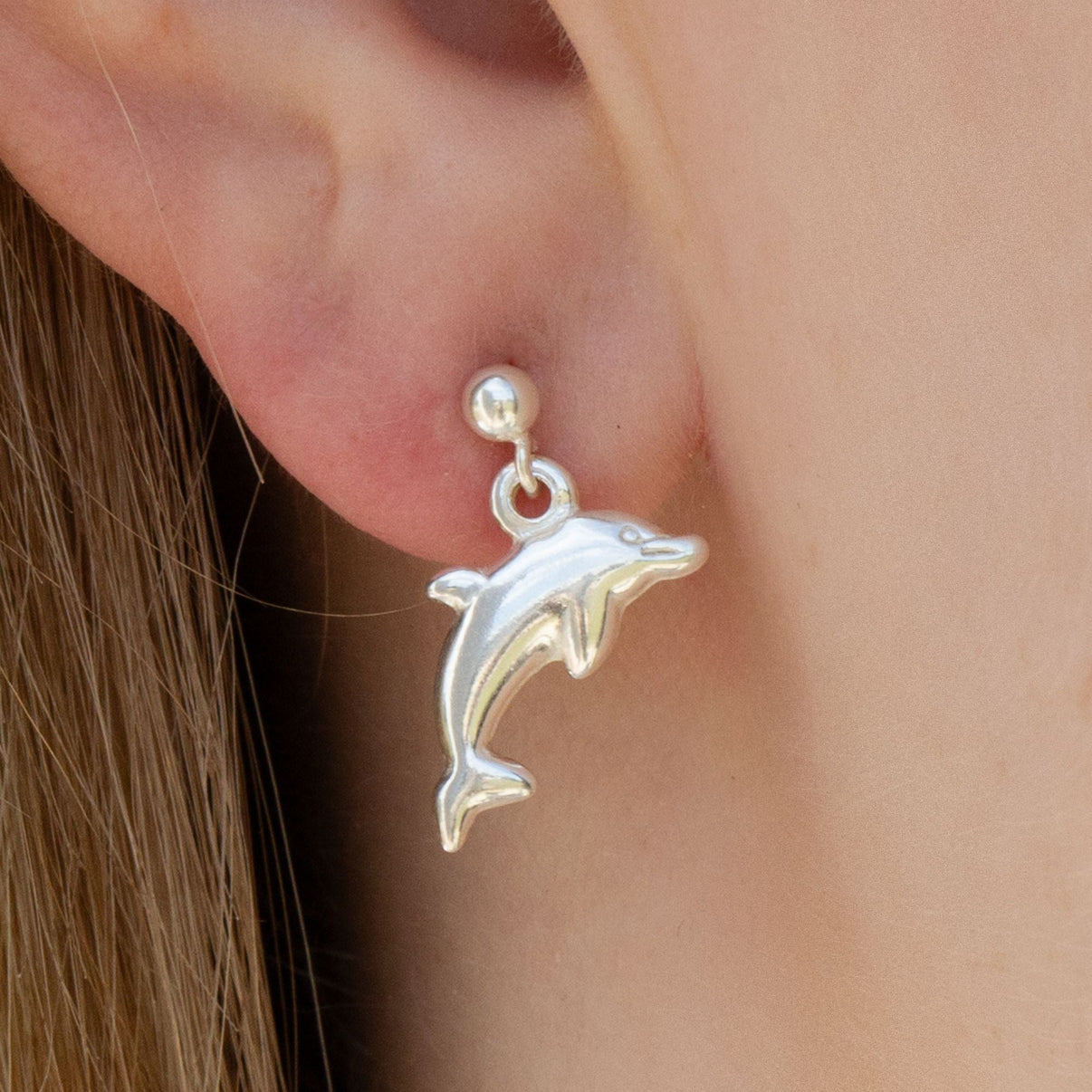 Sterling Silver Dolphin Earrings – MYLEE London